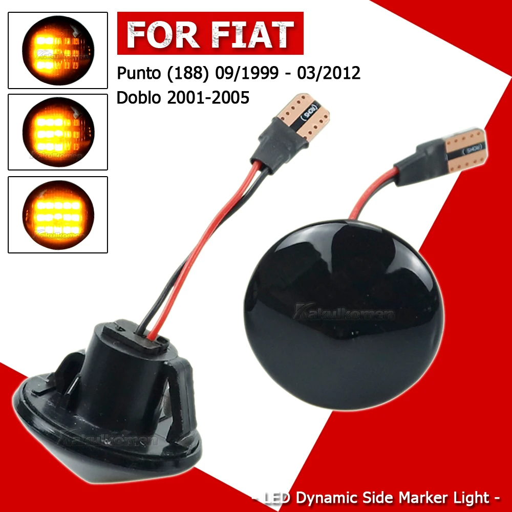 2Pcs-Dynamic-LED-Turn-Signal-Side-Marker-Light-Repeater-Lamp-For-Fiat ...