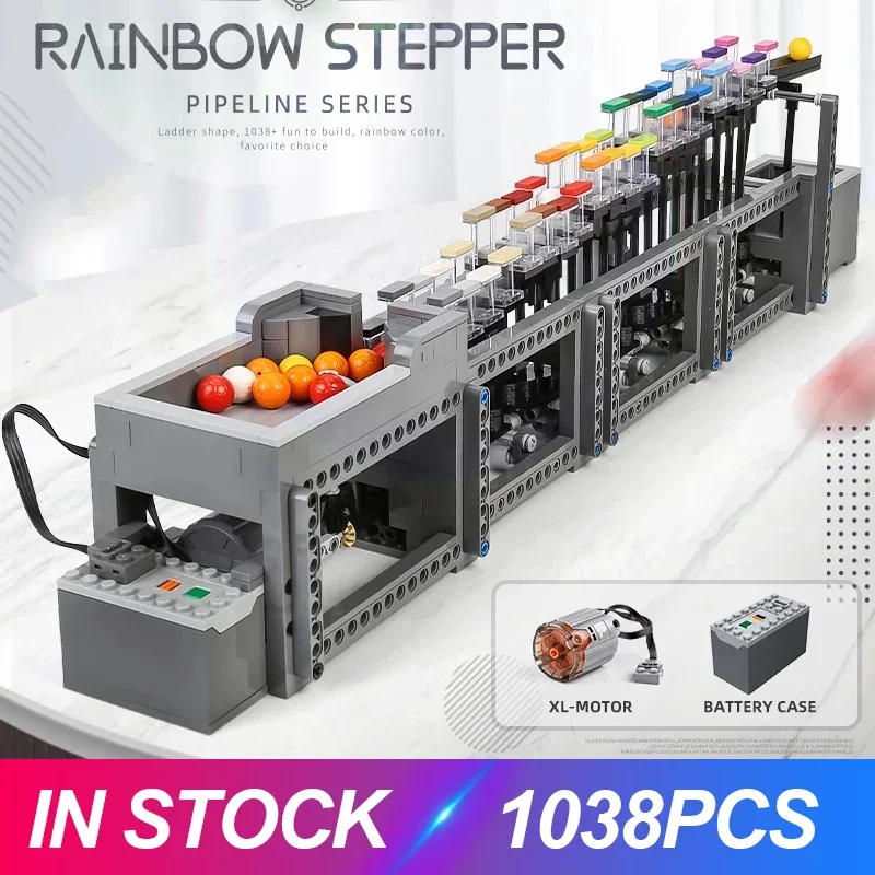 1038pcs-MOC-Technical-Series-The-Rainbow-Stepper-with-Motor-Building ...