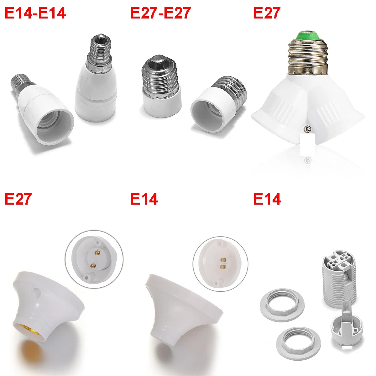 E14 ~ E14 확장 소켓 E27 ~ E27 어댑터 램프 홀더, E27 E14 전구 소켓 변환기 램프베이스 플러그 소켓 LED 라이트|램프 베이스| - AliExpress