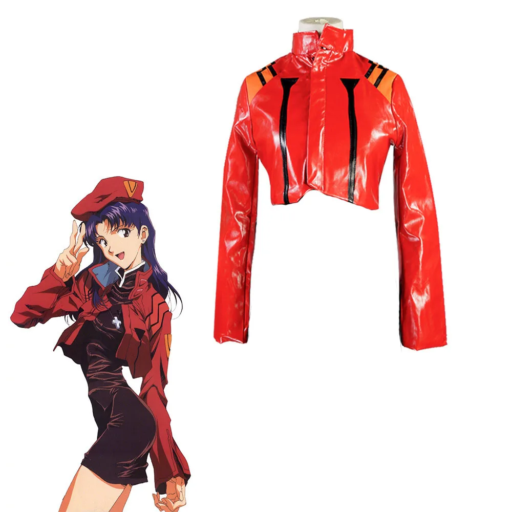 Abrigo-de-cuero-de-Anime-Katsuragi-Misato-disfraz-de-Cosplay-chaqueta ...