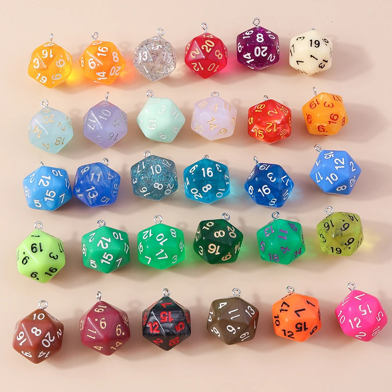 5pcs Colorful Different Number Acrylic Dice Game Props Multi-faceted ...