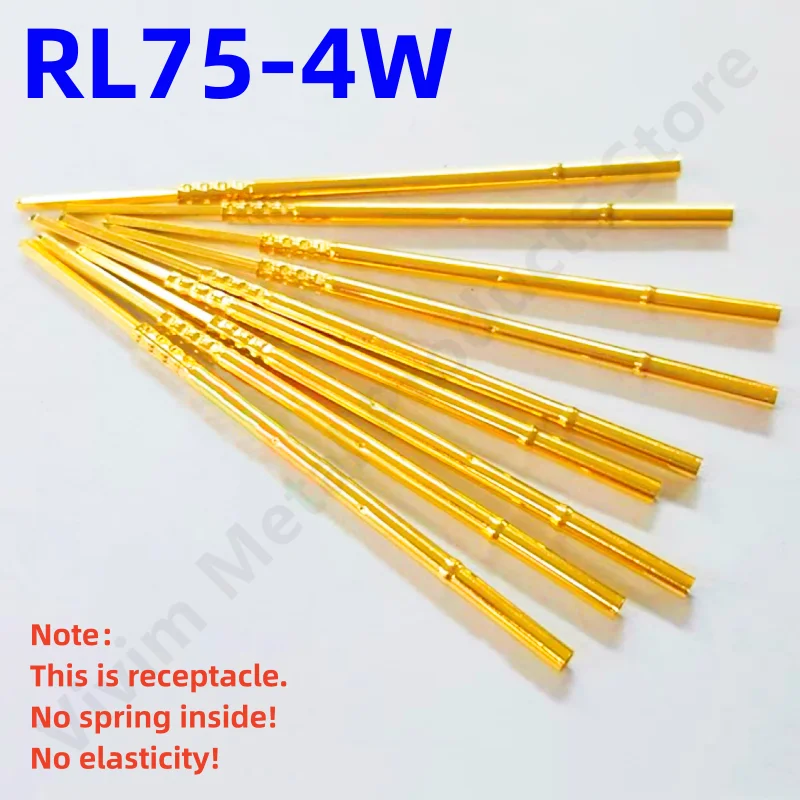 100PCS-RL75-4W-Test-Pin-PL75-B1-Receptacle-Brass-Tube-Needle-Sleeve ...