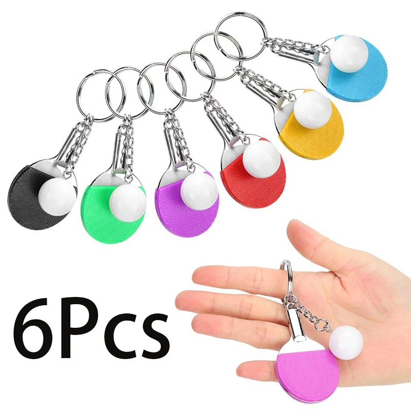 6Pcs-Table-Tennis-Keychain-Mini-Ping-Pong-Keyrings-with-Table-Tennis ...