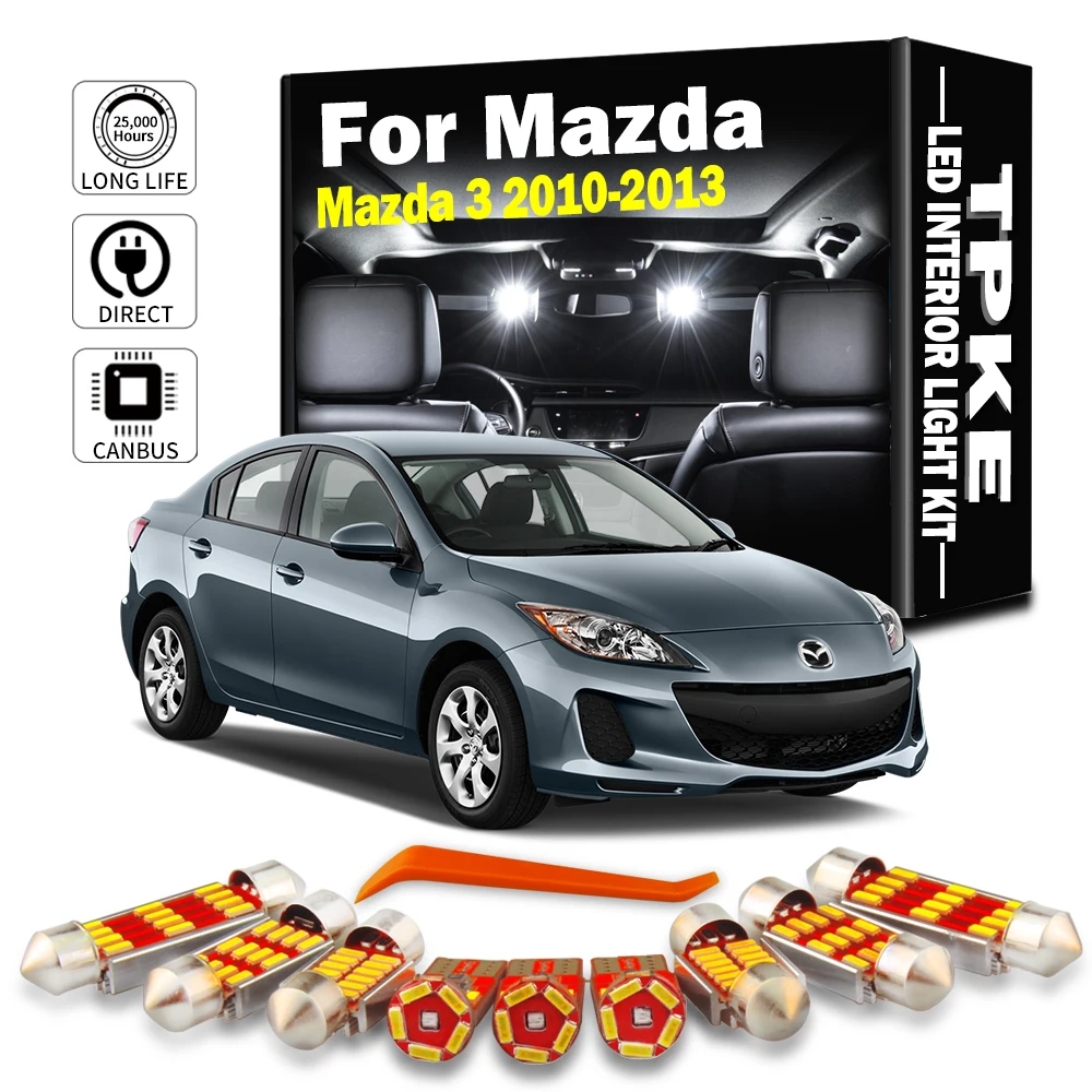 11Pcs-LED-Interior-Roof-Number-Plate-Light-Car-Bulbs-Kit-For-Mazda-3-BL ...