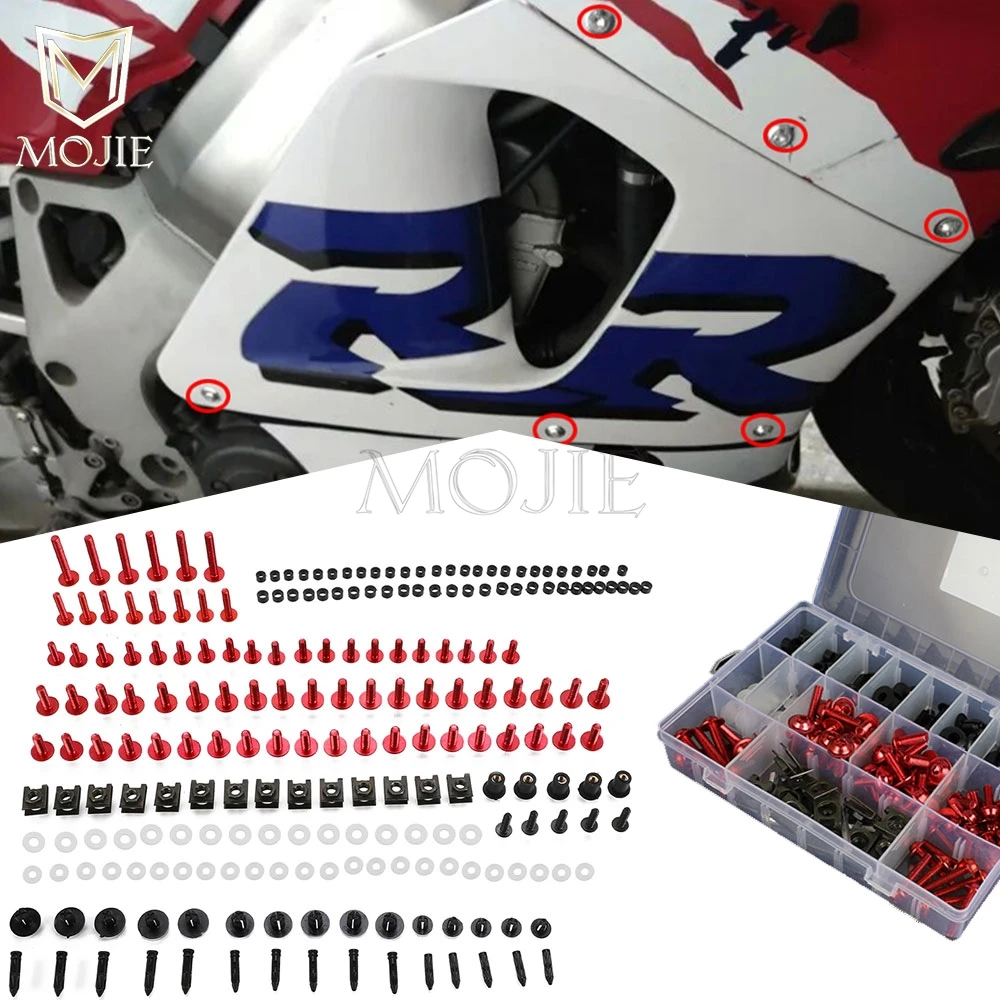 199PCS/Set M6 M5 Motorcycle Fairing Bolts Kits Bodywork Screws Nuts For ...