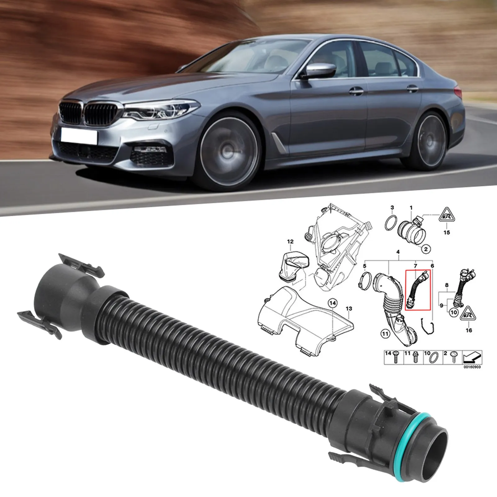 Turbo Air Filter Pipe Turbo Hose 13717803842 Fit for 1 3 4 5 6 7 X1 X3 ...