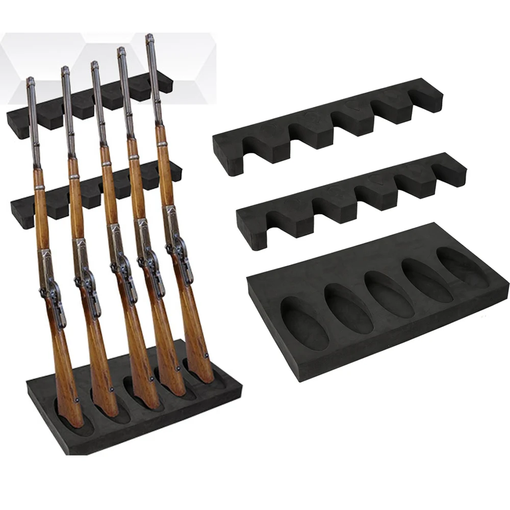 Improved Foam Gun Rack for 5 Guns Storage Hunting Gun Safe Accessory ...