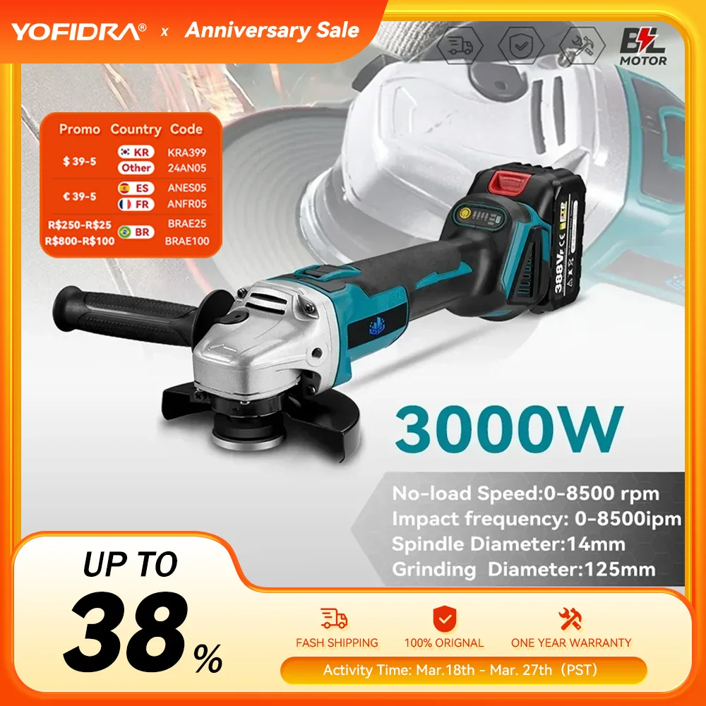 Yofidra-125mm-Brushless-Angle-Grinder-4-Gears-Cordless-Grinding-Machine ...
