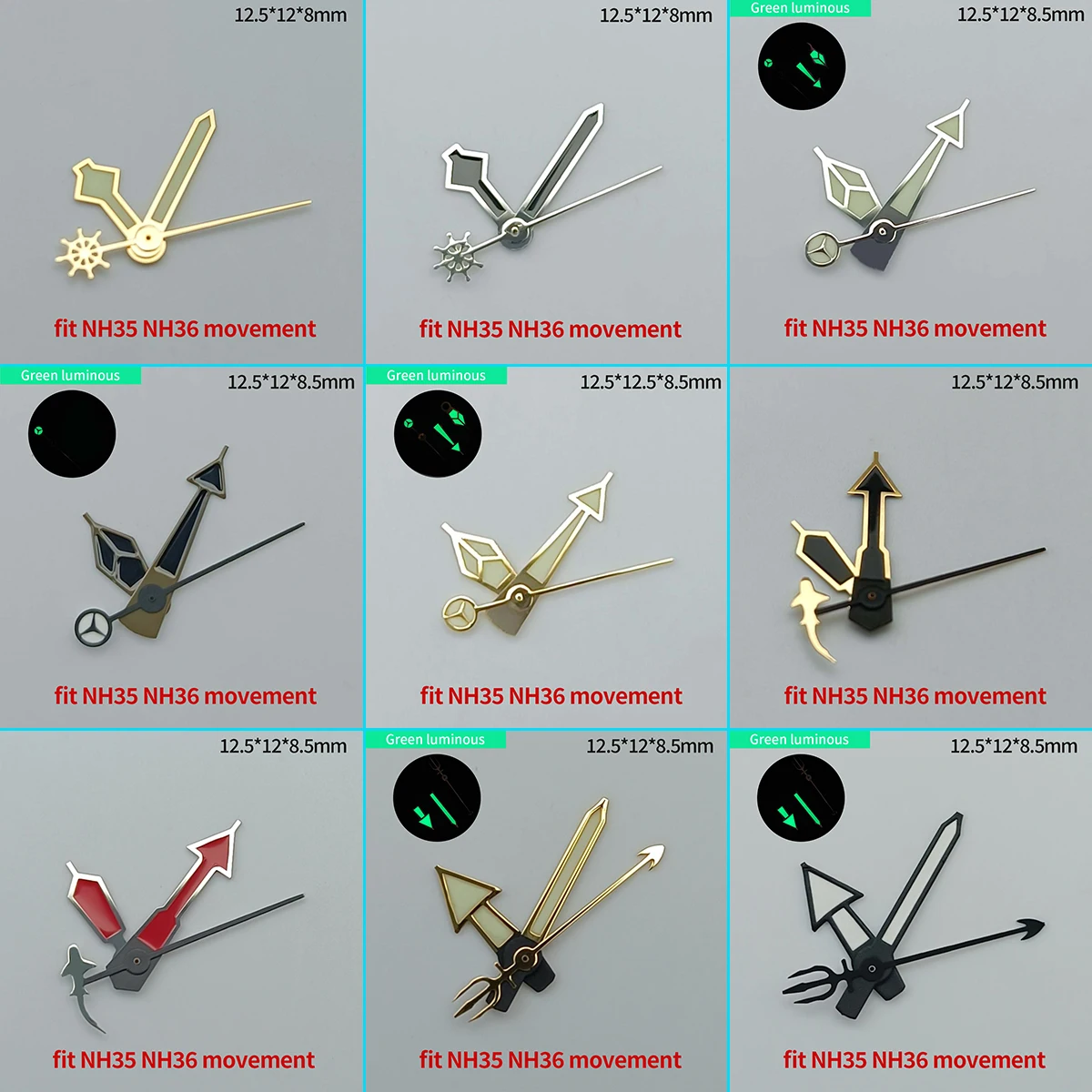 Manecillas de reloj luminosas verdes para NH35 NH36, accesorios de ...