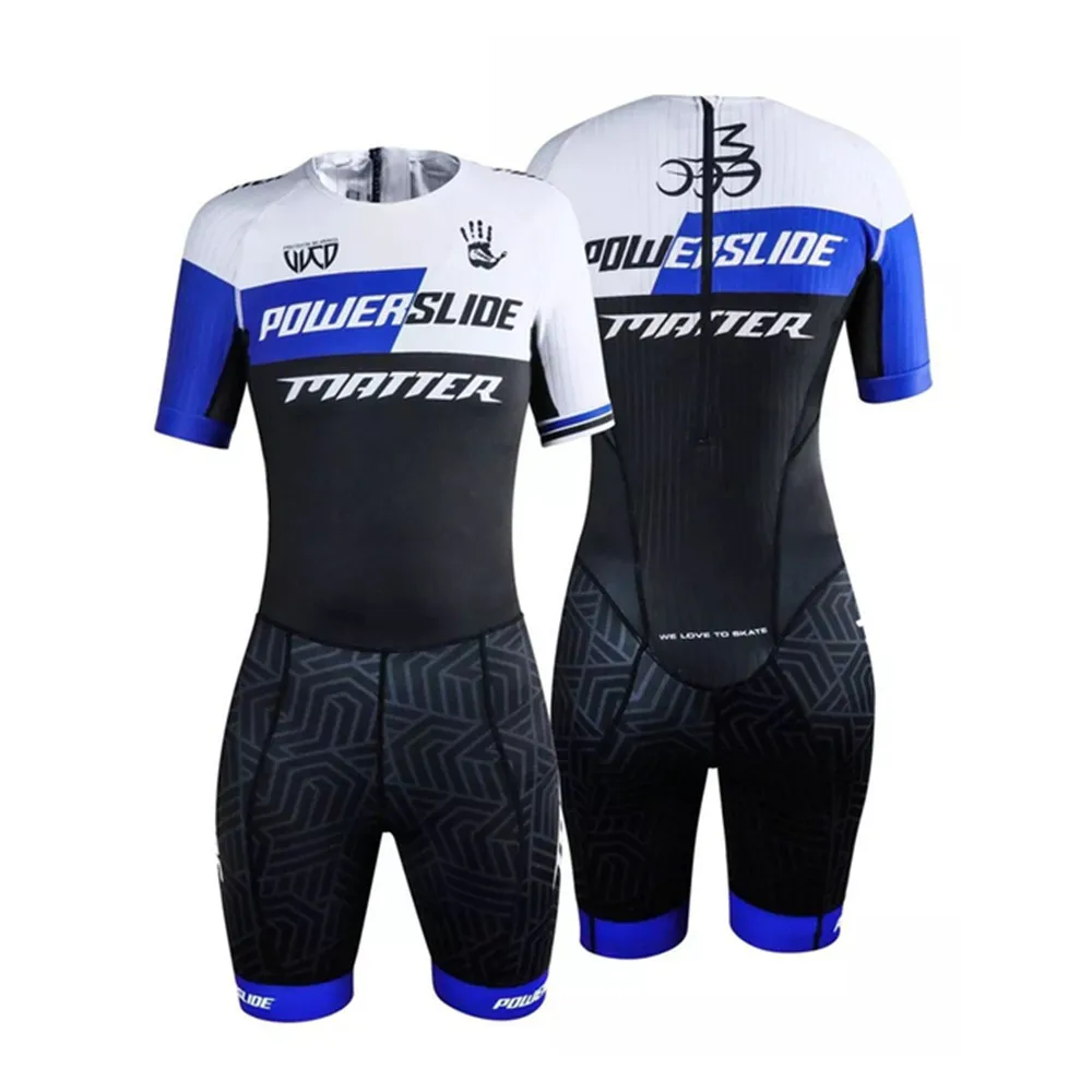 Powerslide Men Cycling Team Triathlon Skate Suit Skinsuit Speed Skaters ...