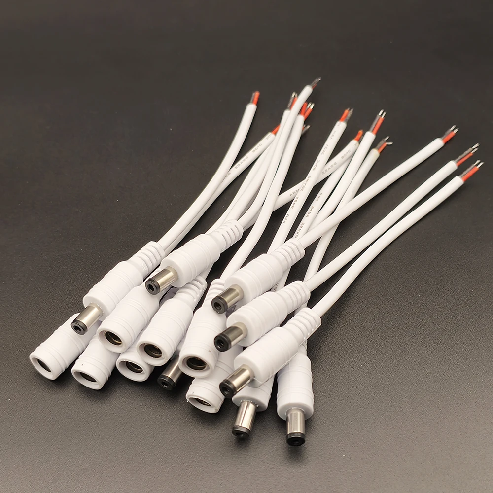 5/10Pcs 5.5mmx2.1mm Male Plug Female Jack DC Power Cable Connector ...