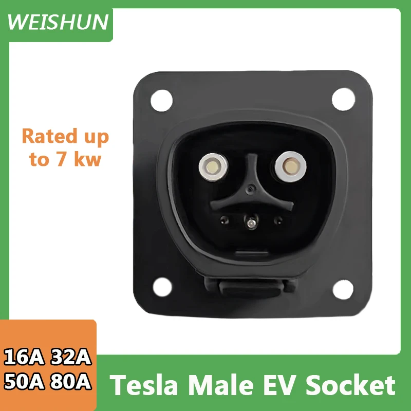 Tesla-Vehicle-EV-Socket-16A-32A-48A-80A-NACS-AC-Socket-With-0-5M-Cable ...
