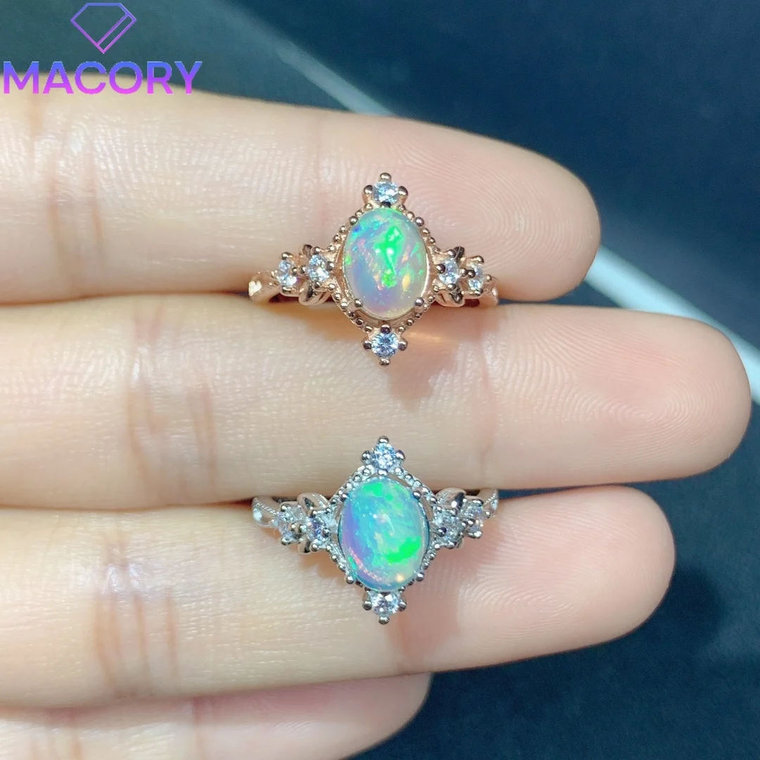 Adjustable-natural-Opal-ring-silver-925-original-single-sterling-silver ...