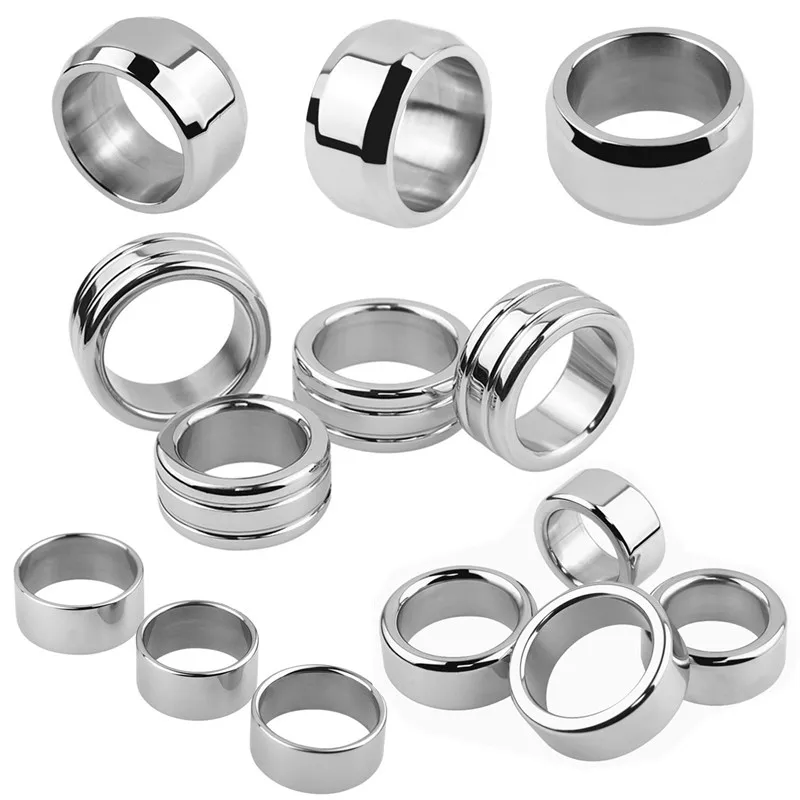 Stainless-Steel-Glans-Ring-Male-Penis-Sleeve-Rings-Ball-Stretcher-Delay ...