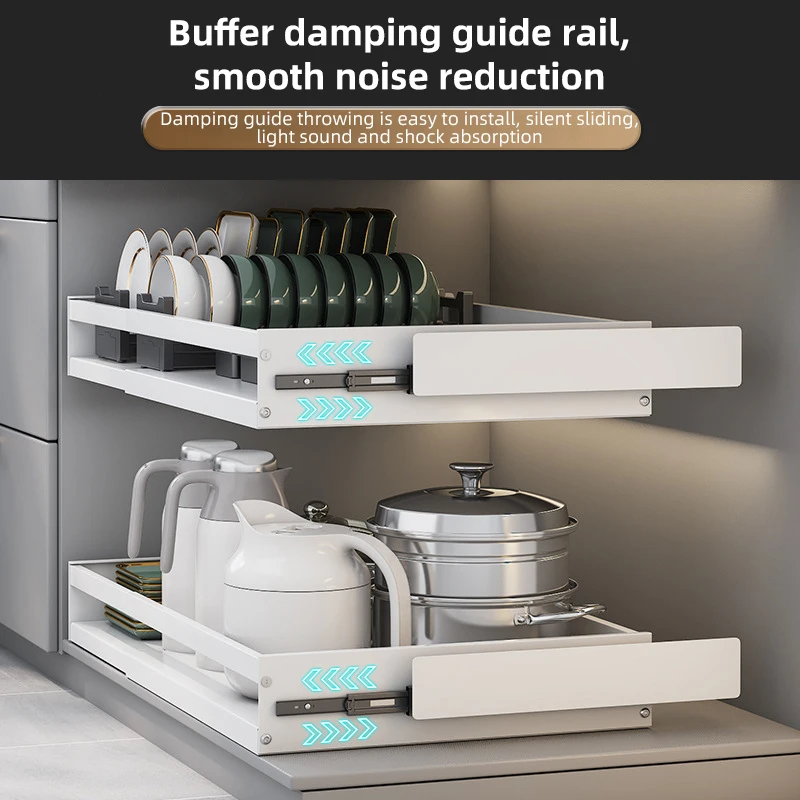 Kitchen-Pull-out-Cabinet-Storage-Rack-Non-Perforated-Storage-Box-with ...