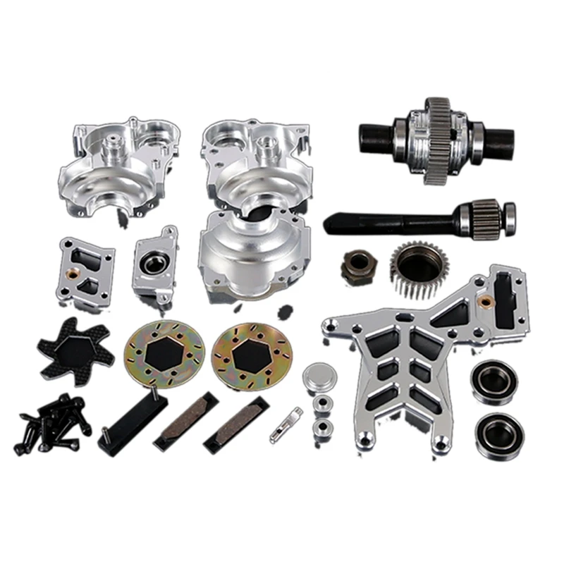 CNC Differential Gear Box Complete With Brake Disc/Pad Kit For 1/5 HPI ...