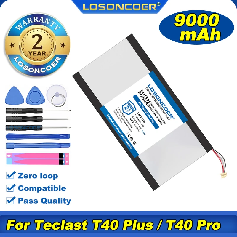 100-Original-LOSONCOER-9000mAh-Li-Polymer-Battery-For-Teclast-T40-Plus ...