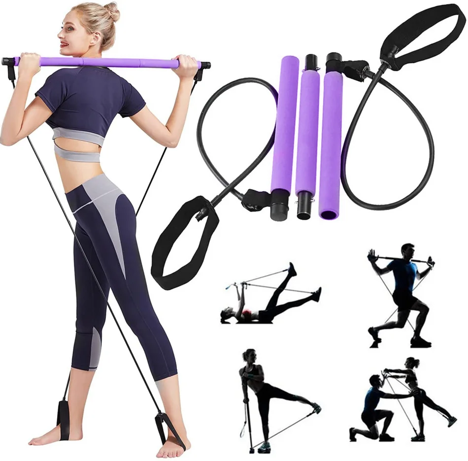 Yoga-Elastic-Band-Upgrade-Training-Bar-Workout-Resistance-Bands-Set ...
