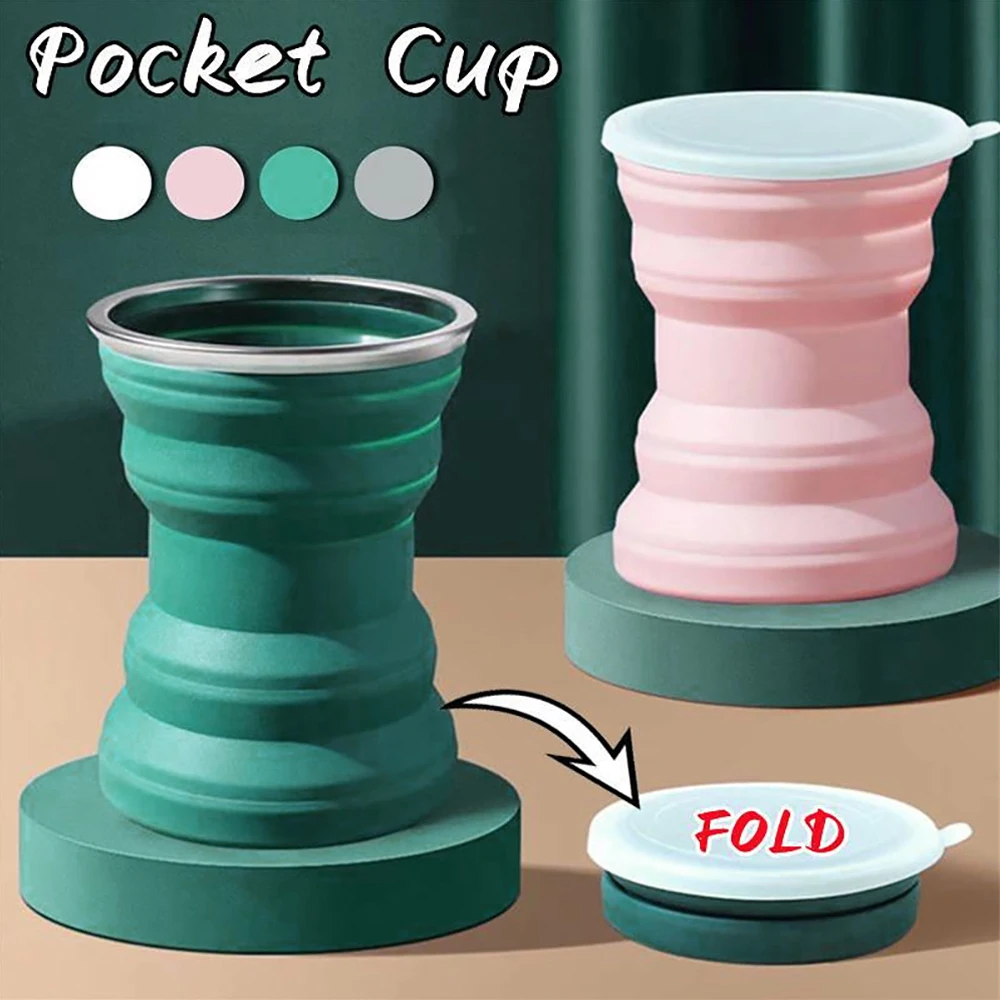 Portable Silicone Foldable Cup With Lanyard Heat Resistant Collapsible ...