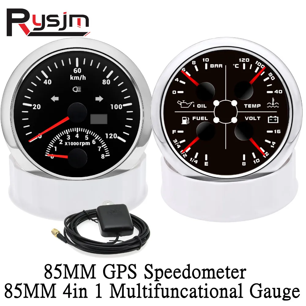 Compteur GPS HD, 85MM, 120 KM/H, 160 KM/H, 200 KM/H, tachymètre numérique, + 4 en 1, pression d ...