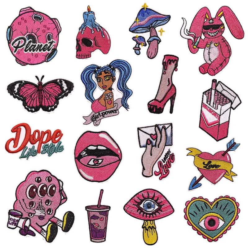 Cartoon-Pink-Girl-Singer-Cloth-Applique-Wears-Decorative-Character ...