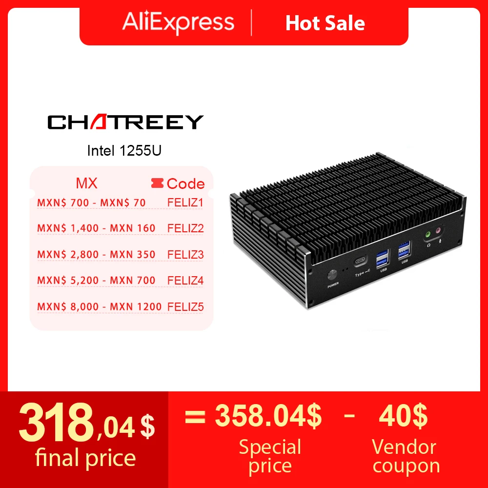 Chatreey-KC10F-IT12F-Mini-PC-Fanless-Intel-Core-i5-i7-Desktop-Gaming ...