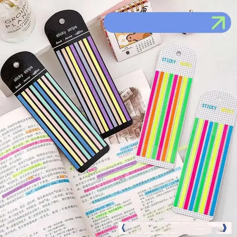 1 Piece Lytwtw's Cute Very Thin Strip PET Sticky Notes Adhesive Office ...