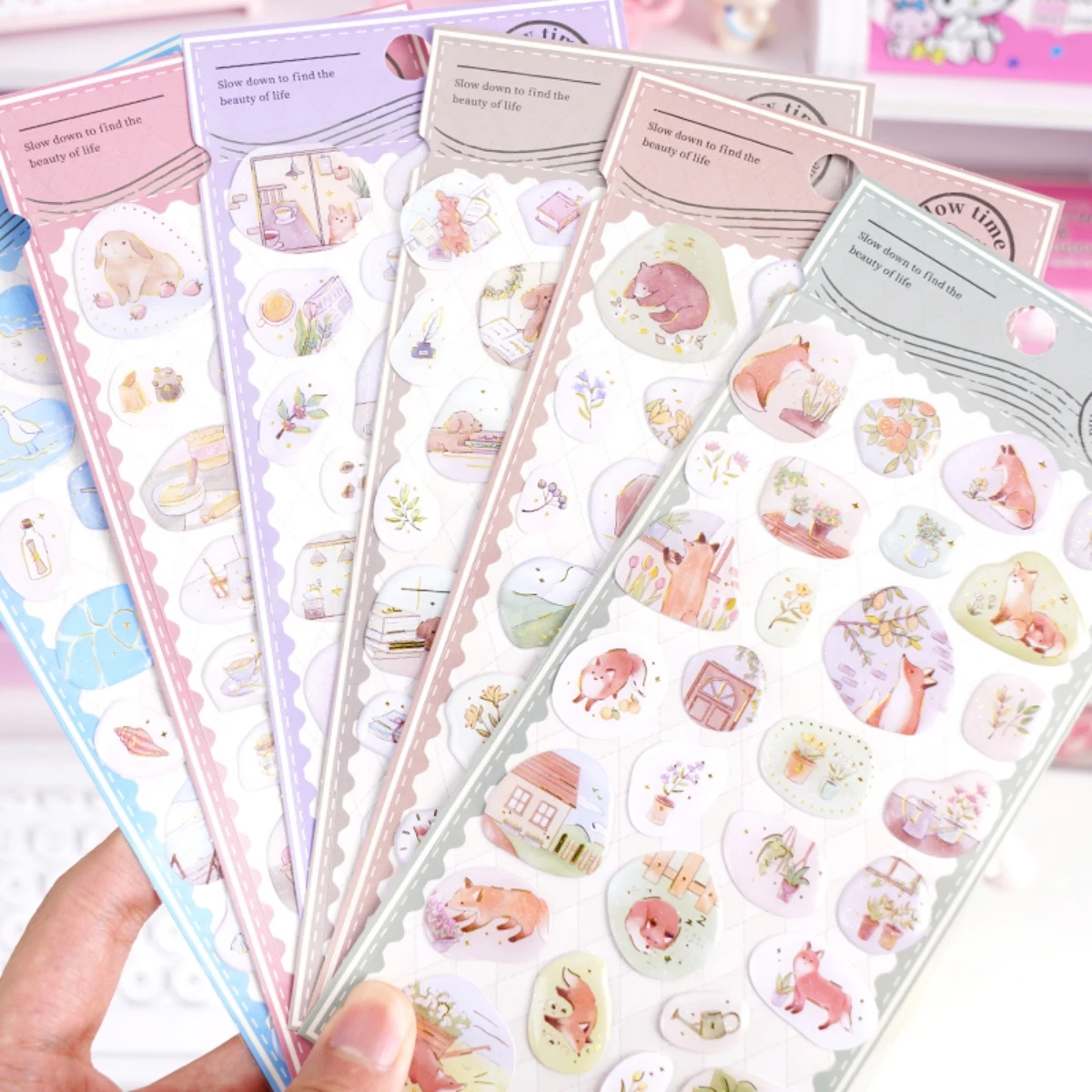 3 pcs Lovely Animals Slow Time Retro Decor Stickers Scrapbooking Diy ...