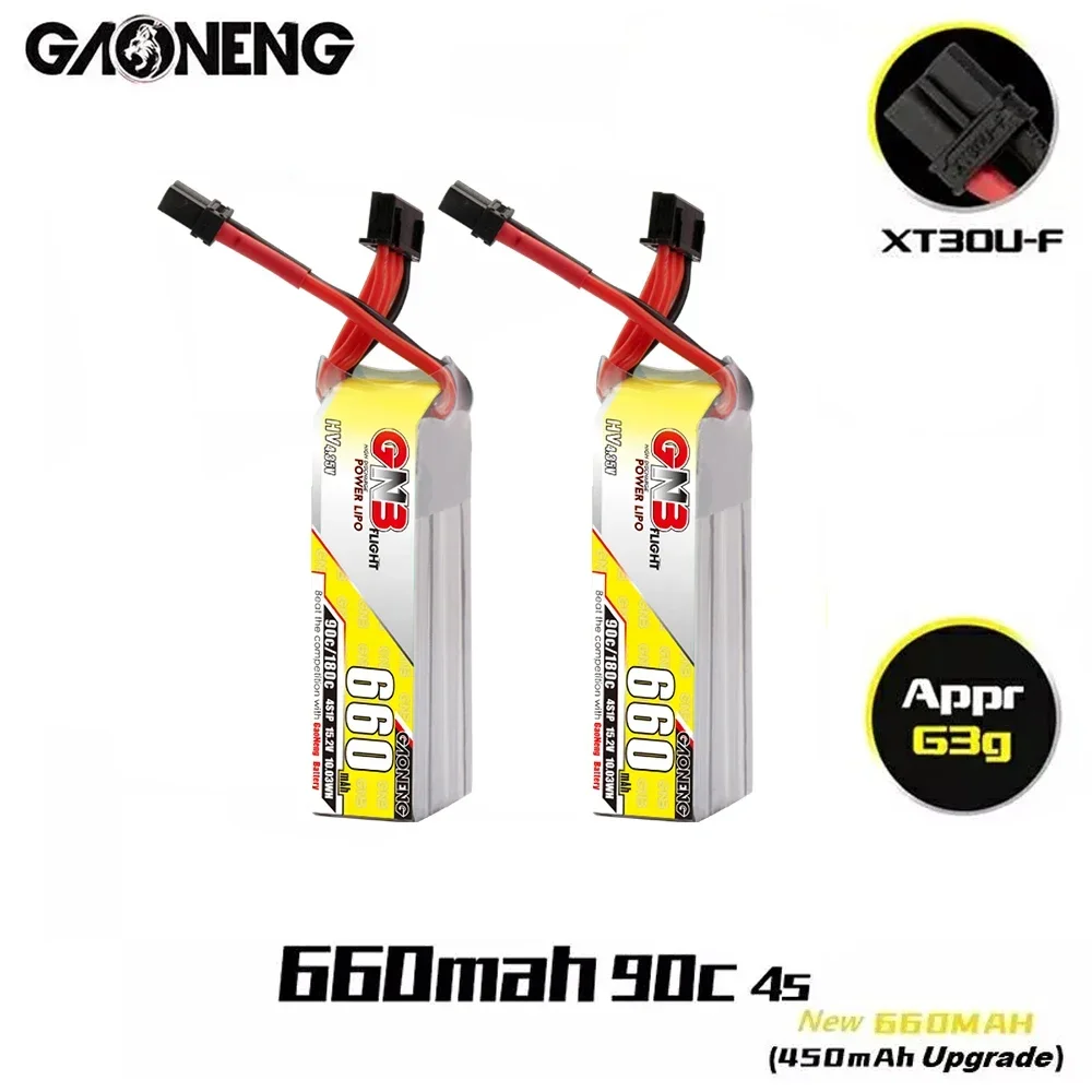 GAONENG GNB 660mAh 4S 15.2V 90C HV Lipo Battery With XT30 Connector For ...