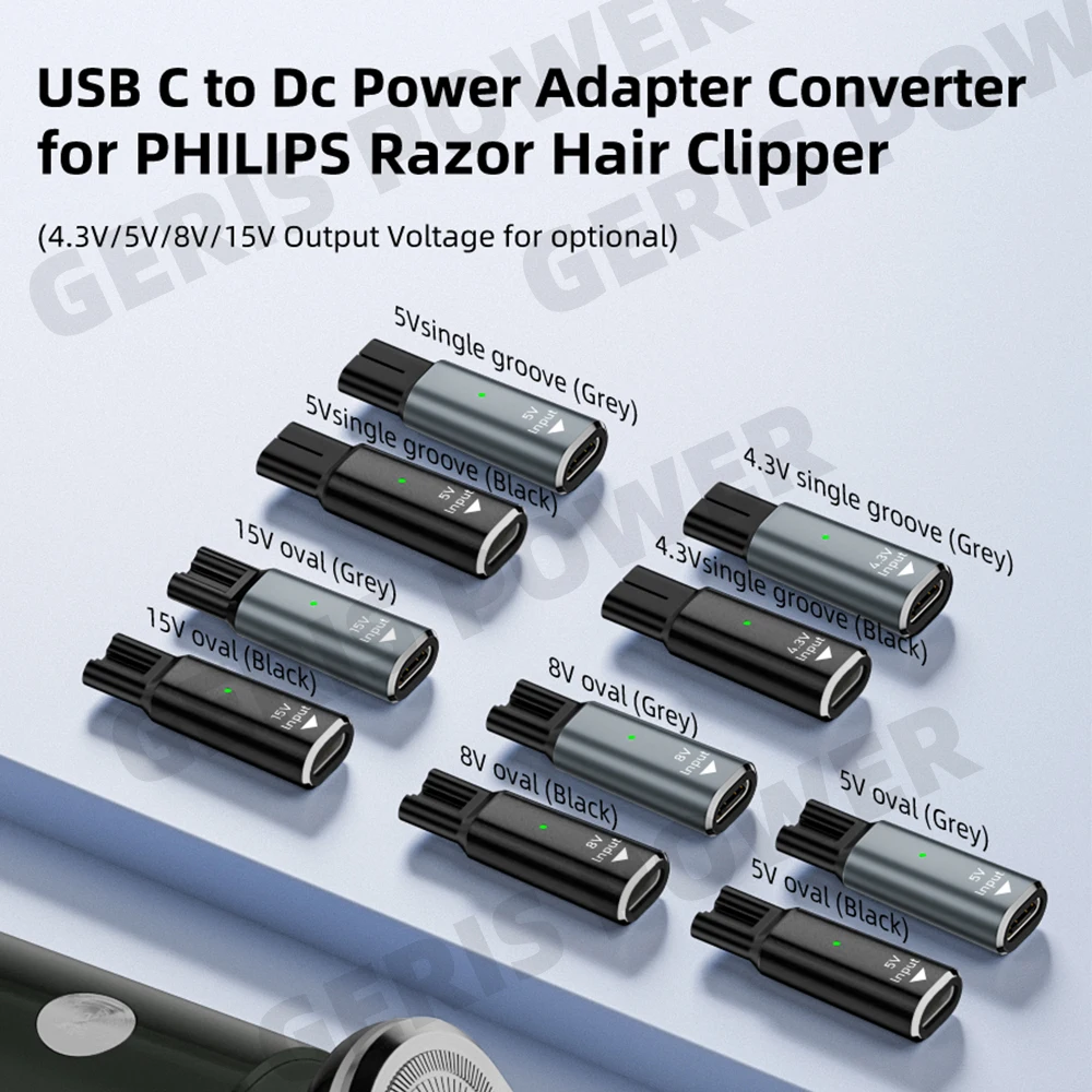 For-Philips-Shaver-Razor-Adapter-4-3V-5V-8V-15V-USB-C-to-DC-Power ...