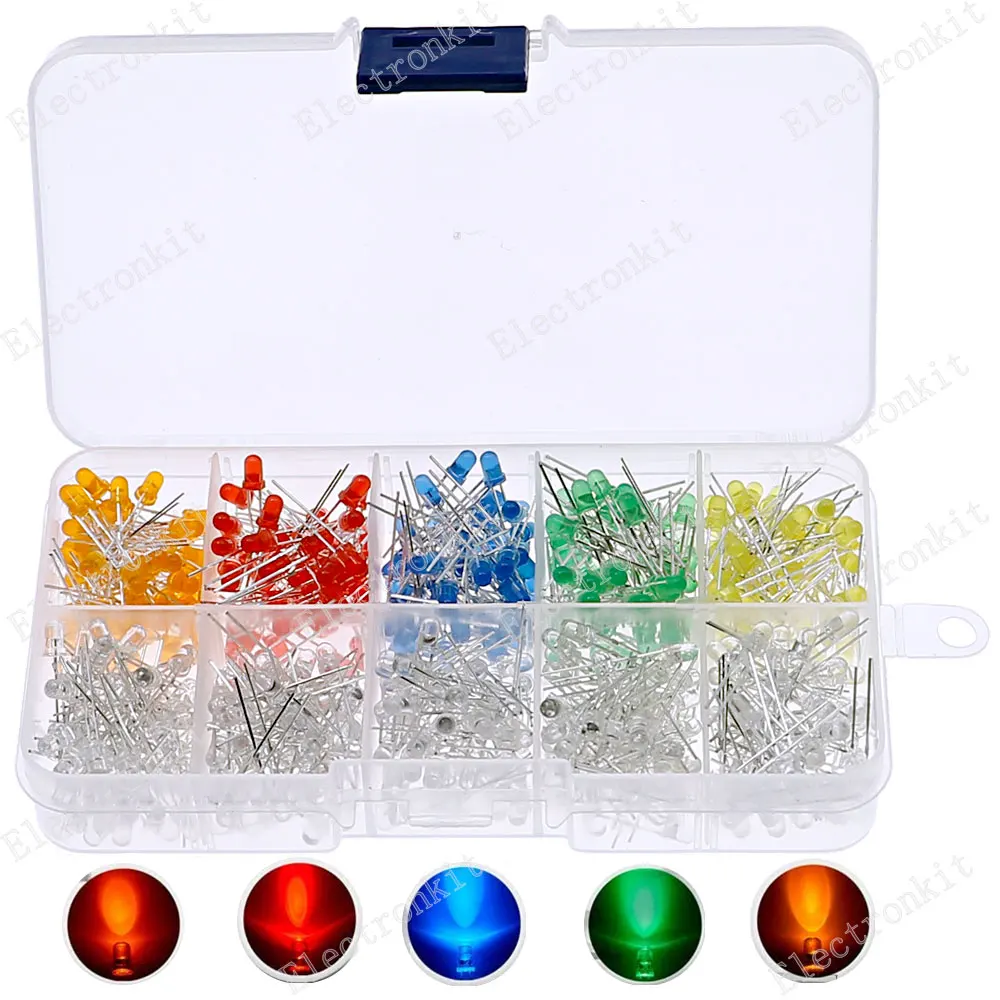 500Pcs-lot-3MM-LED-Diode-Kit-Mixed-Color-Red-Green-Yellow-Blue-White ...
