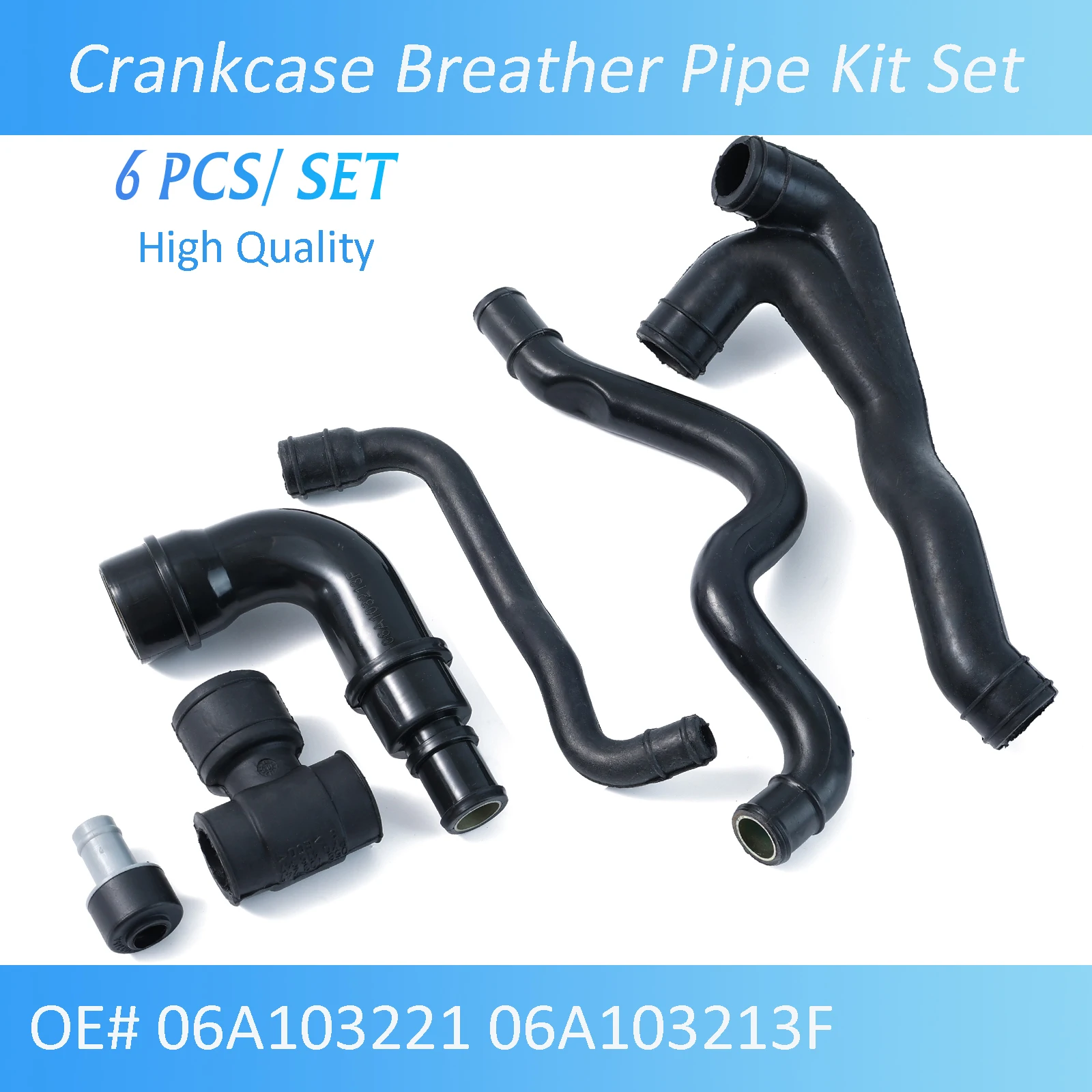 6-Pcs-Car-Crankcase-Hose-Pipe-Kit-For-Audi-A4-VW-Bora-OE-06A103247 ...