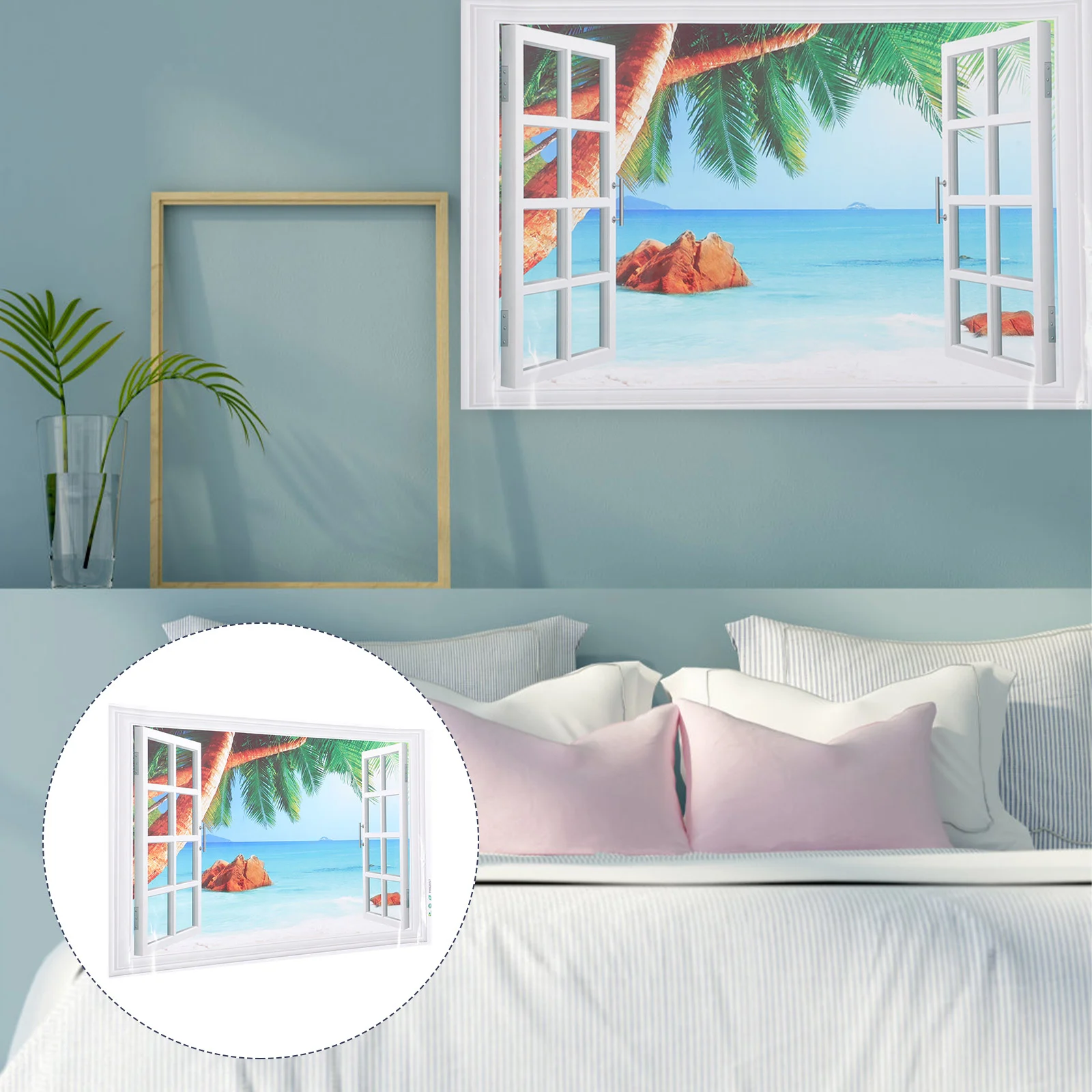 1-Sheet-Fake-Window-Wall-Sticker-Home-Wall-Decor-3d-Faux-Window-Sticker ...