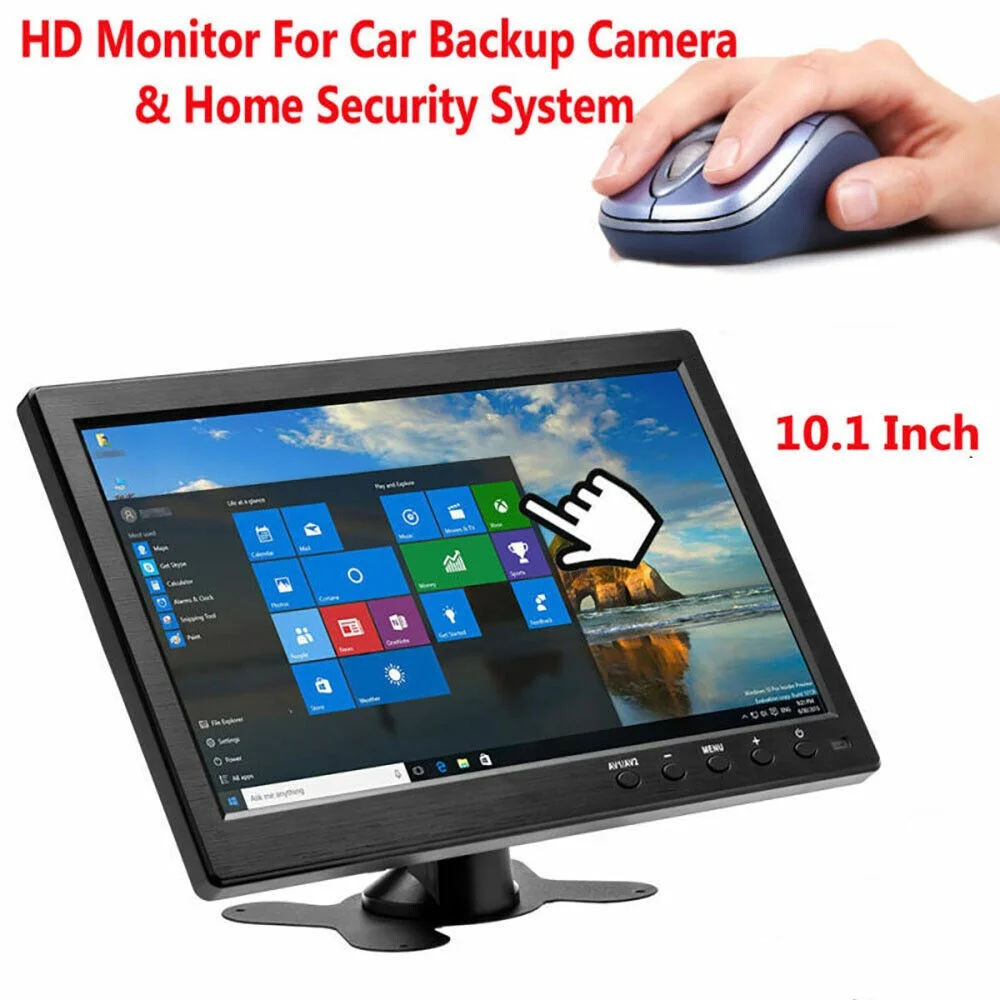 LCD HD Monitor Portable 10.1" Mini TV & Computer Display 2 Channel ...