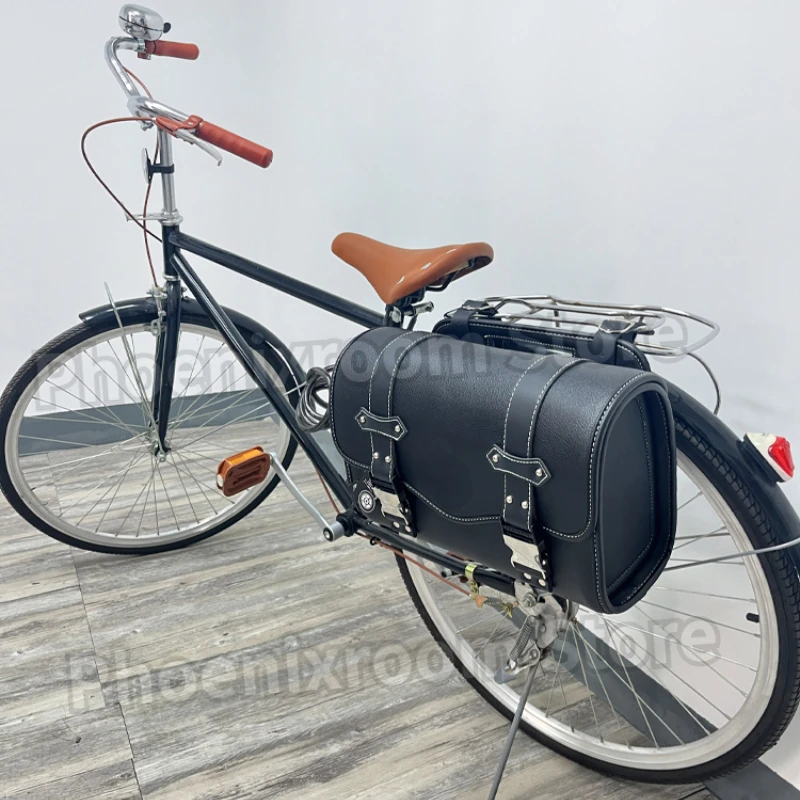 Retro-Bicycle-Rear-Rack-Bags-Leather-Waterproof-Saddle-Bag-Side-Bag ...