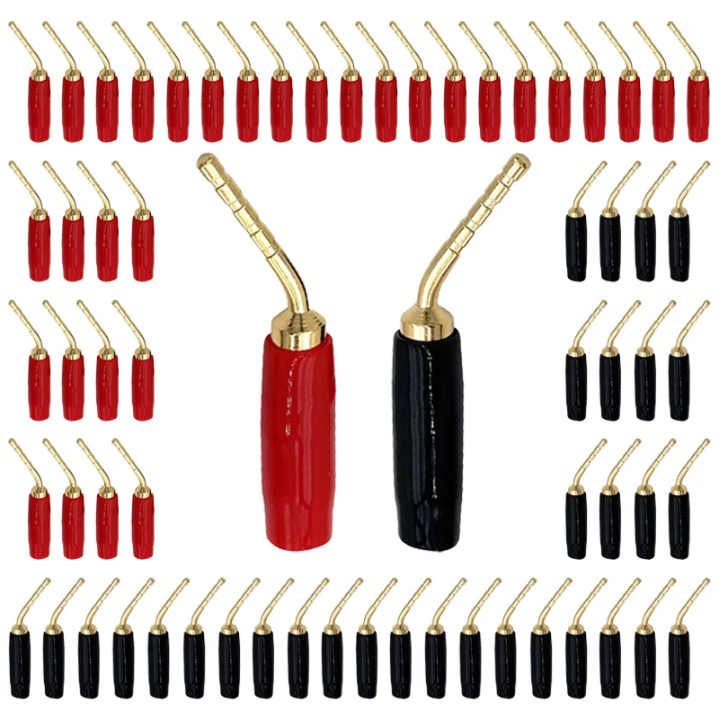 20-100Pcs-2mm-Red-Black-Curved-Pin-Banana-Plug-Connector-Right-Angle ...