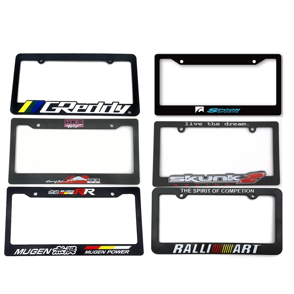 2PCS-JDM-Style-USA-Standard-ABS-Car-License-Plate-Frame-for-HKS-mugen ...
