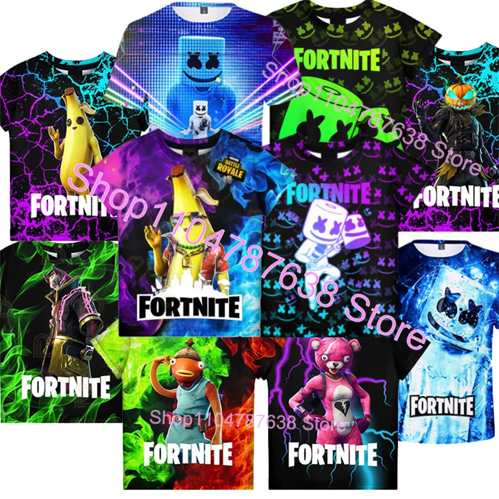 Team Leader Bear F-Fortnite T Shirt 3D Print Banana Peely T-shirt Men's ...