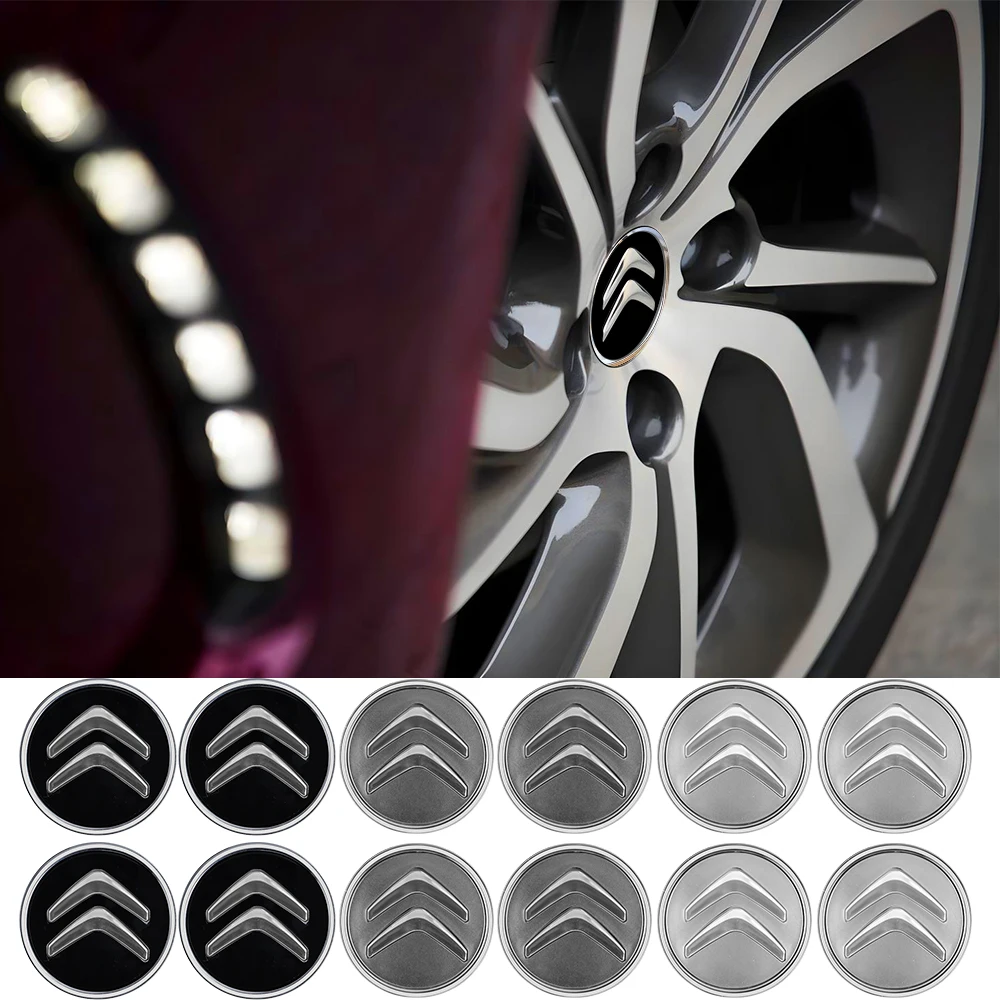 56/60mm Car Aluminum Logo Wheel Center Hub Cap Stickers For Citroen C4 ...