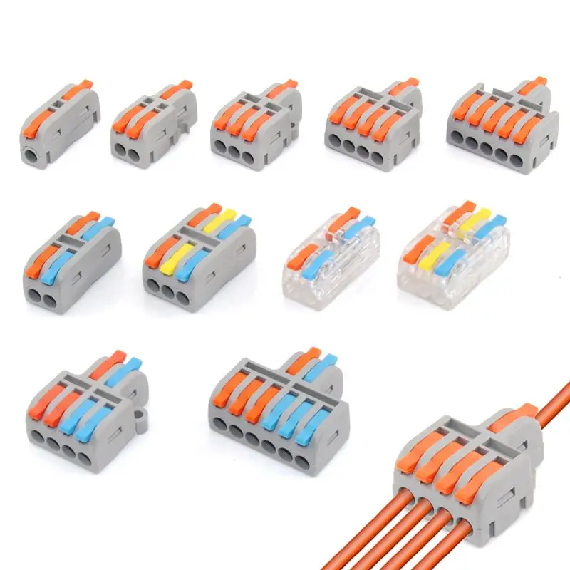 1/5/10 PCS Mini Fast Wiring Cable Connectors Universal Compact Splitter ...