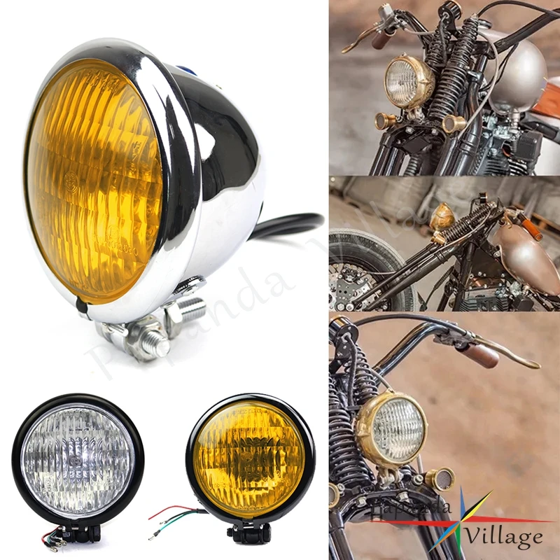 Motorcycle-4-5-Headlight-Lighting-Lamp-Bates-Headlamp-12V-Sealed-Beam ...