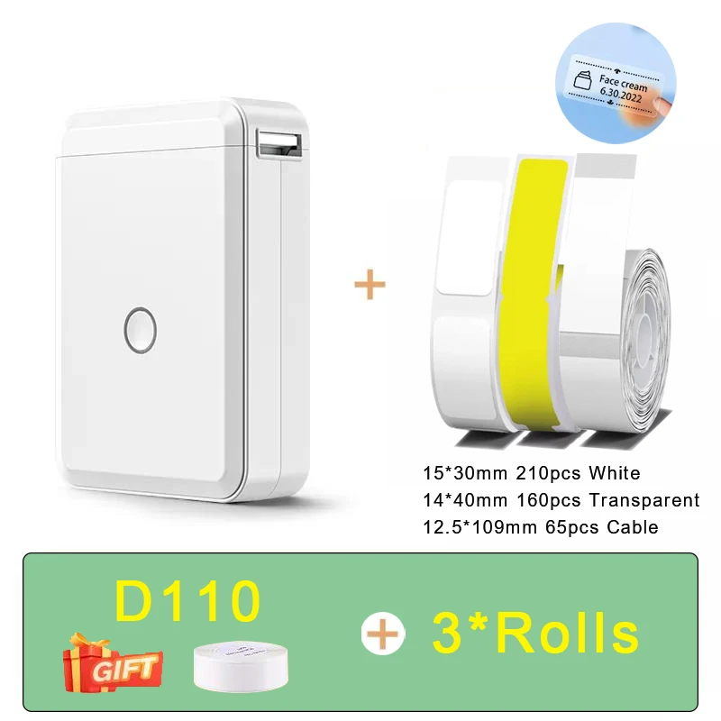 Niimbot D110 Label Printer Cable Label Maker Wireless Printer Tape ...