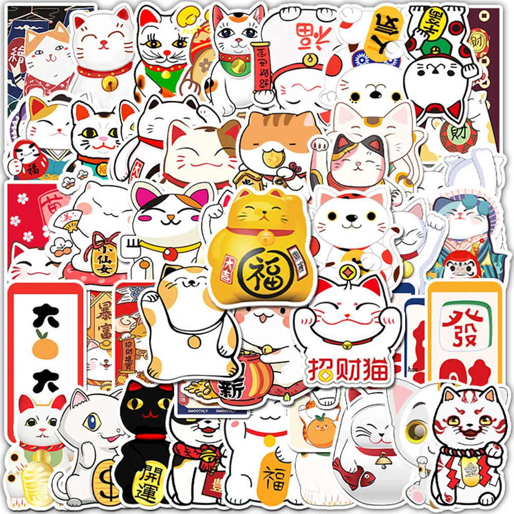 Stickers Phone Cat | Maneki Neko Stickers | Neko Car Sticker | Decals ...
