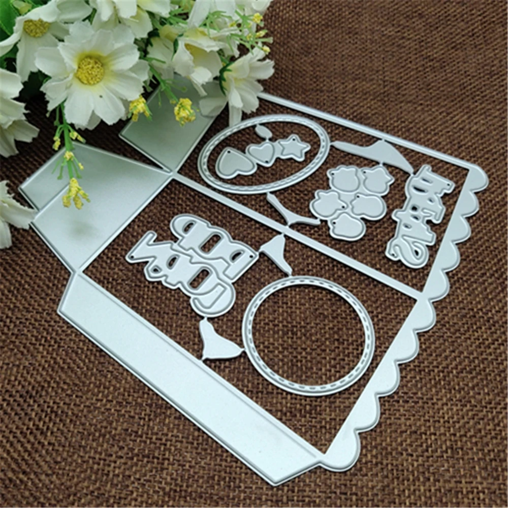 Beautiful-Popcorn-box-Metal-cutting-dies-mold-Round-hole-label-tag ...