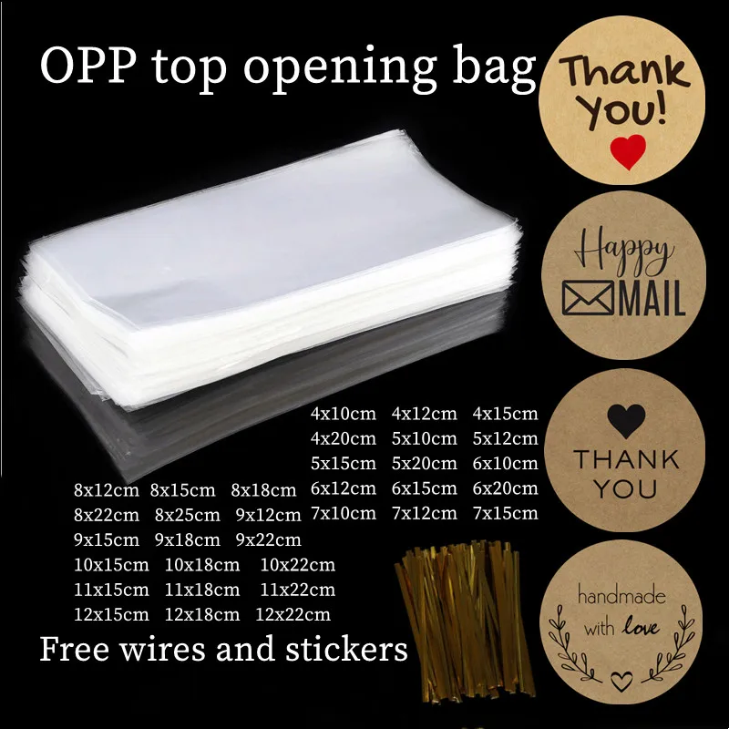100-pezzi-sacchetto-di-cellophane-trasparente-sacchetto-di-plastica-OPP ...