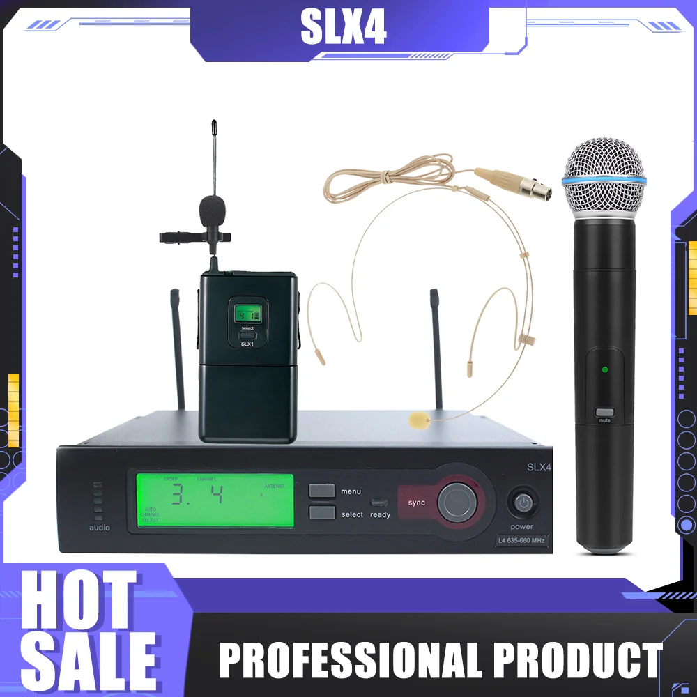 Sistema-de-micr-fono-inal-mbrico-SLX-SLX4-SLX24-dispositivo-profesional-de-alta-calidad-UHF ...