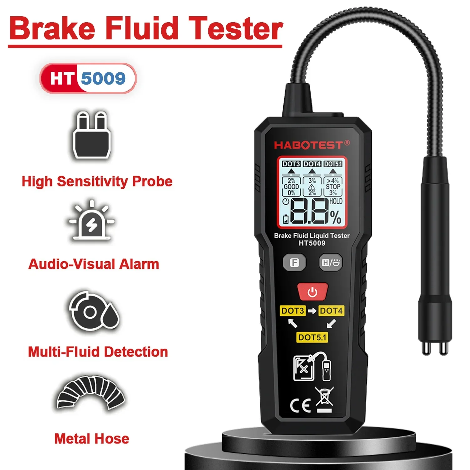 Digital Brake Fluid Tester Auto Car Brake Oil Moisture Detector DOT3 ...