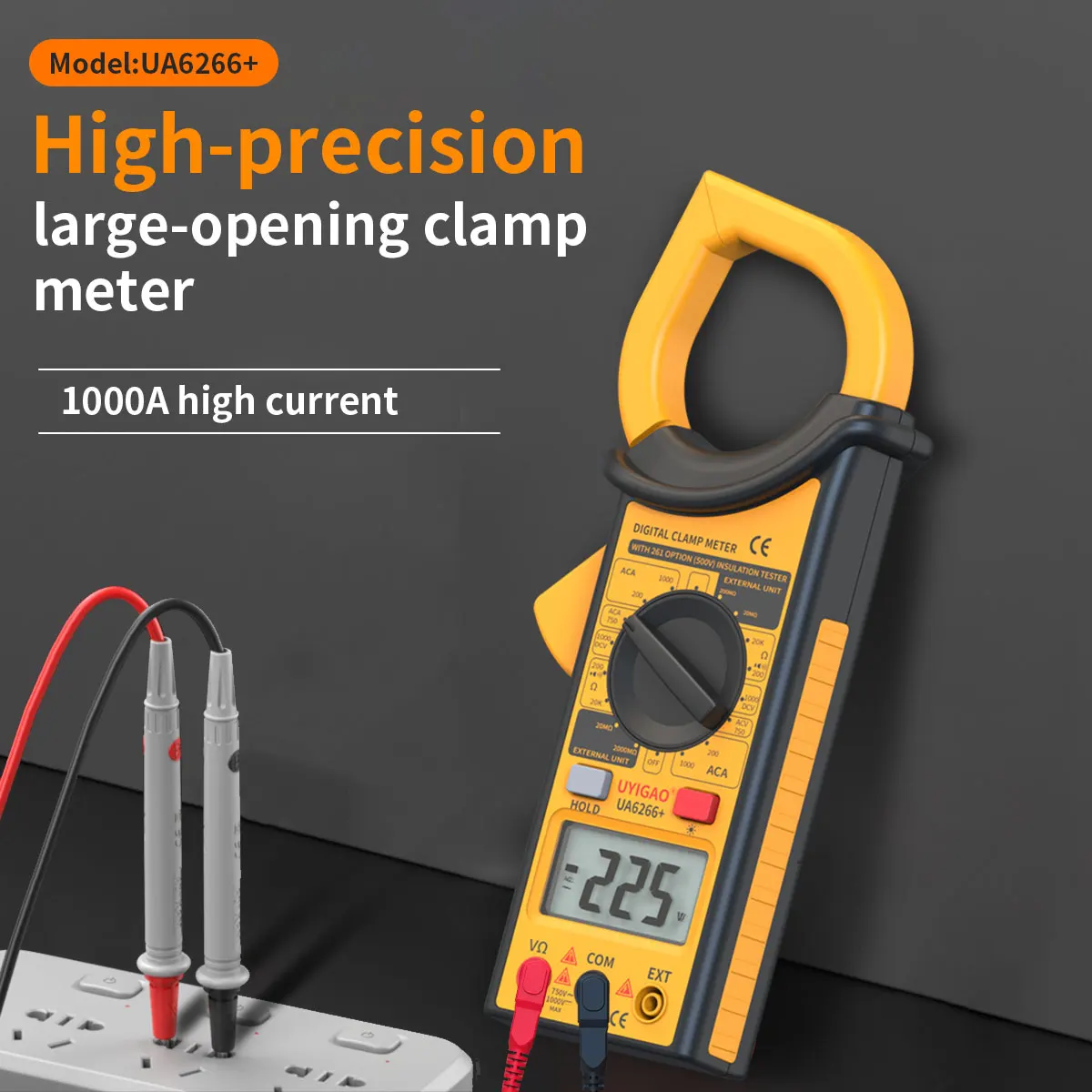 1000A-Clamp-Meter-High-Current-Tester-1999-Counts-Test-DC-AC-Voltage ...