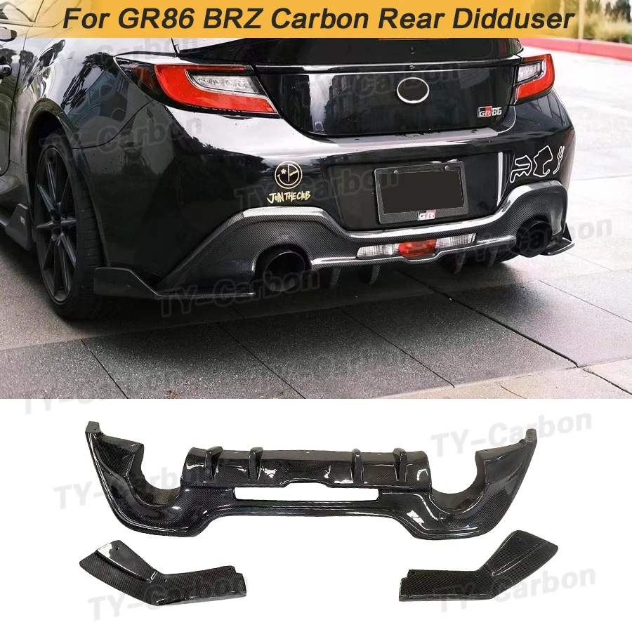 For Toyota GR86 BRZ Real Carbon Fiber Rear Lip Diffuser Spoiler Rear ...