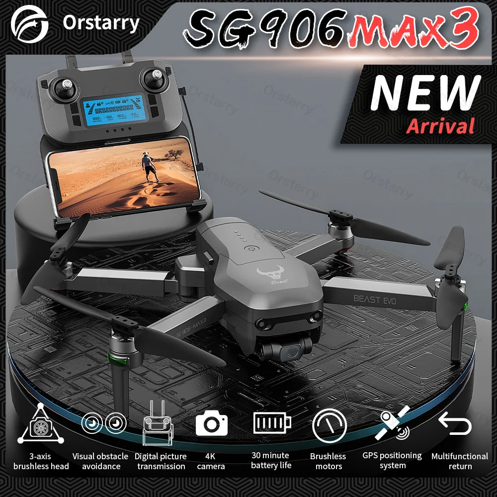 고화질 SG906 MAX2 / MAX3 전문 FPV EIS 4K 카메라 4km 3 축 짐벌 - 티몬